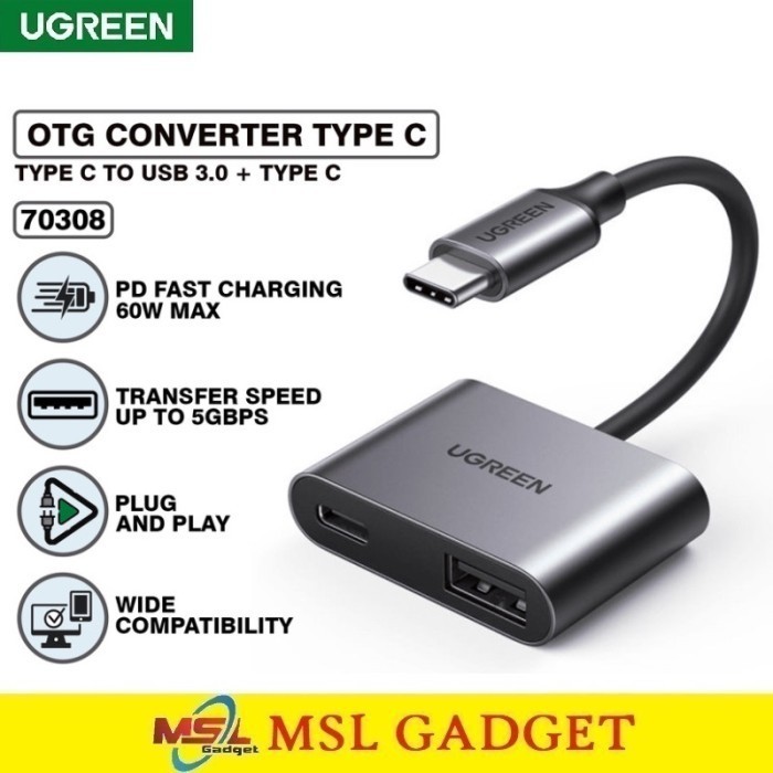 Jual UGREEN OTG Converter USB Type C Male to USB 3.0 Female + PD 60W ...