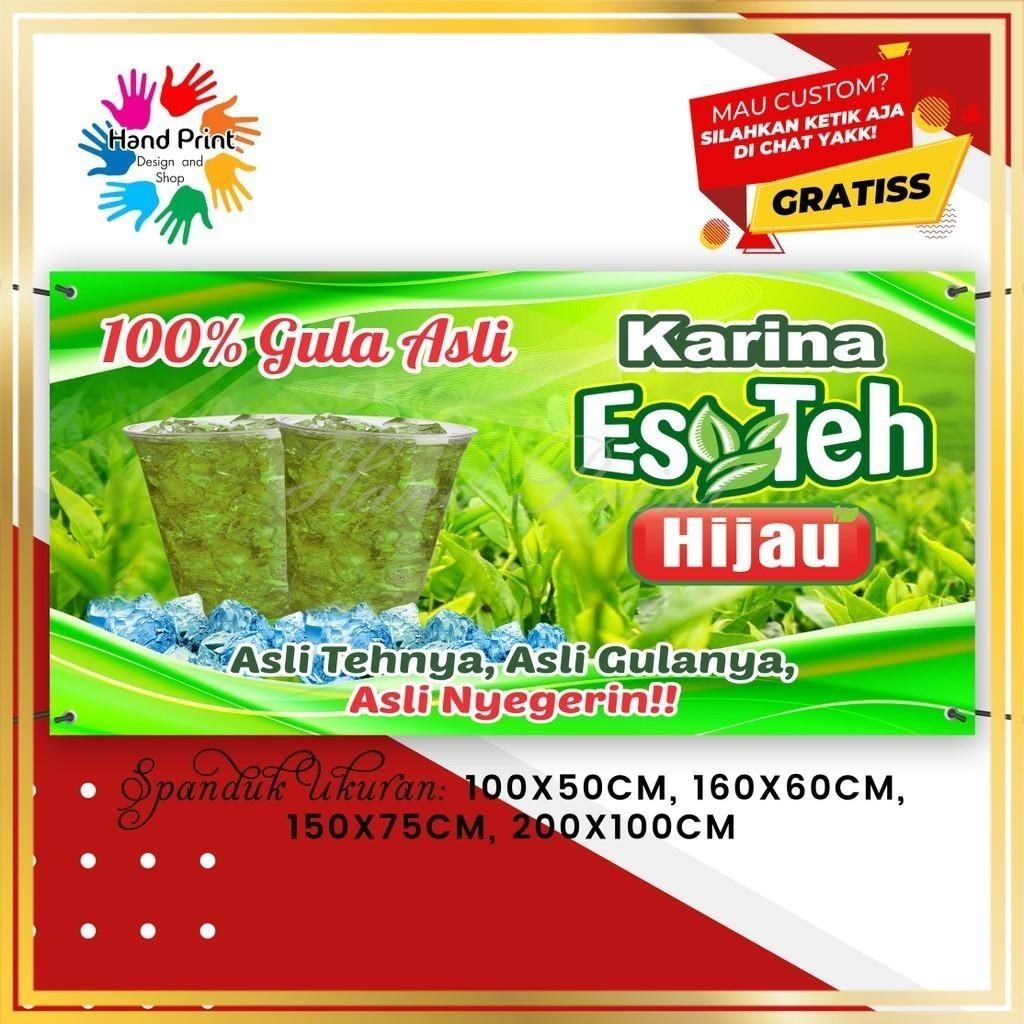 Jual SPANDUK BANNER Jualan Es Teh Hijau Teh Jumbo MMT Spanduk Custom ...