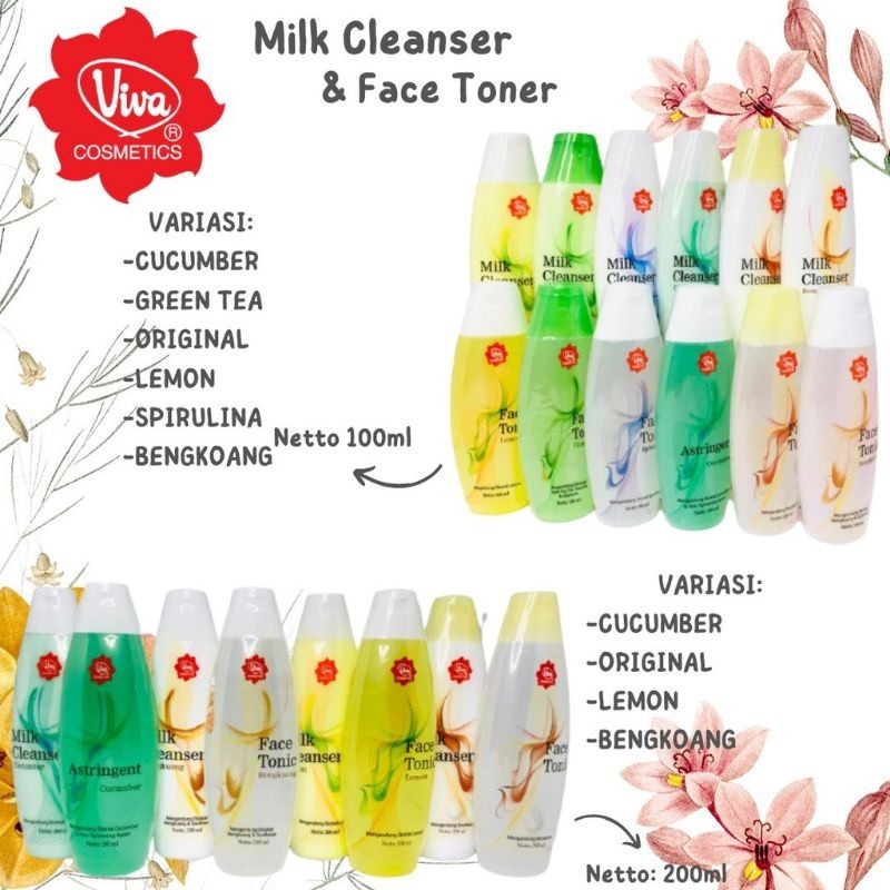 Jual VIVA Skincare Series - Viva Face Tonic | Viva Milk cleanser | Viva Air mawar 100ml | Shopee ...