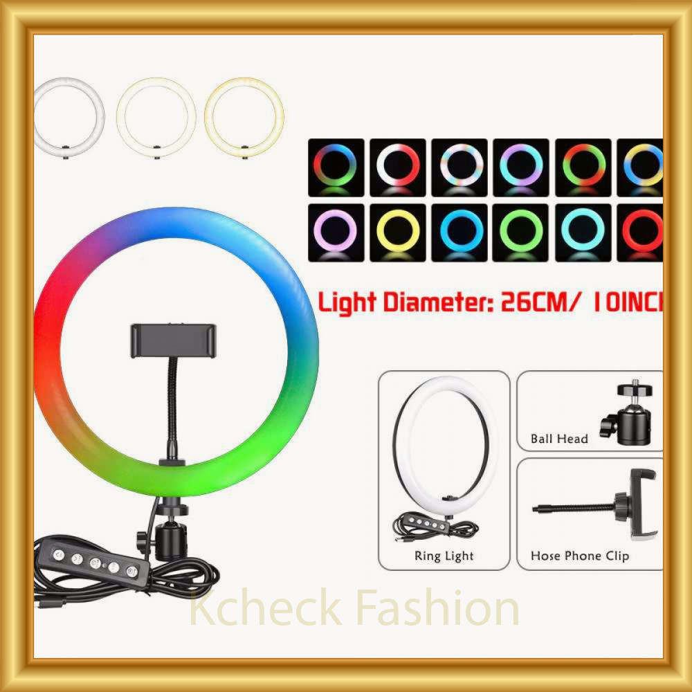 Jual Lampu Ring Light RGB LED 10W 124 LED 10 Inch with 1 Holder -SP041 ...
