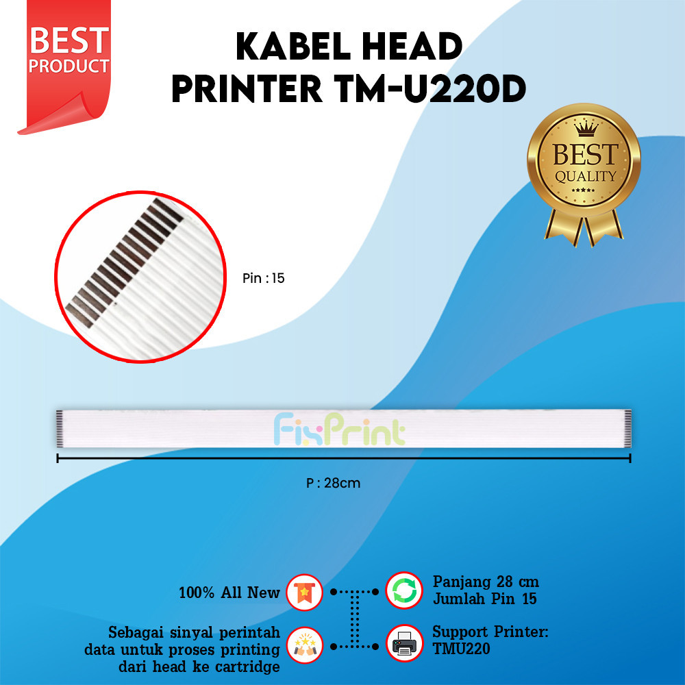 Jual Kabel Head Printer TMU220 TMU220 Flexible Cable 15 Pin TM-U220D ...