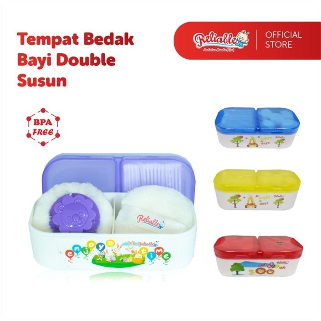 Jual Reliable - Tempat Bedak Bayi Double Susun | Free Cutton Ball ...