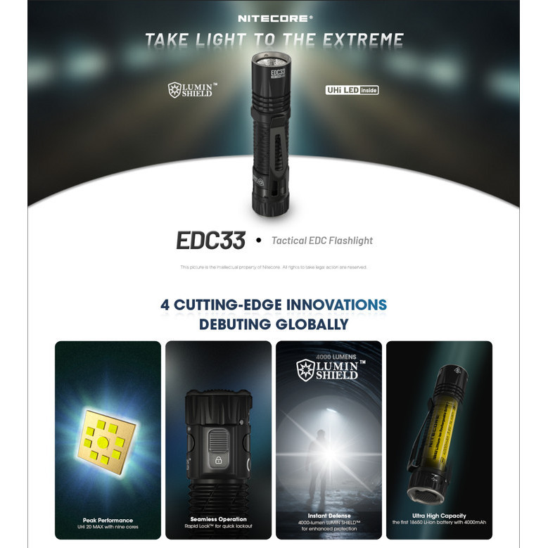 Jual Nitecore EDC33 Tactical EDC Flashlight Senter 4000 Lumens | Shopee Indonesia