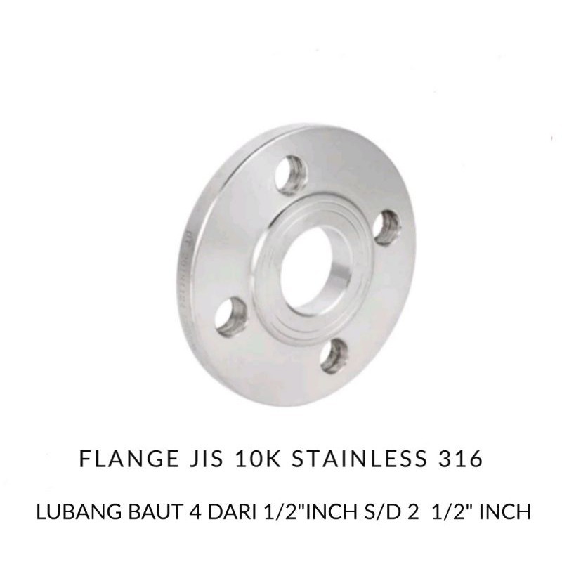 Jual Flange jis 10k 1 1/2"inch stainless 316 lubang baut 4 | Shopee Indonesia