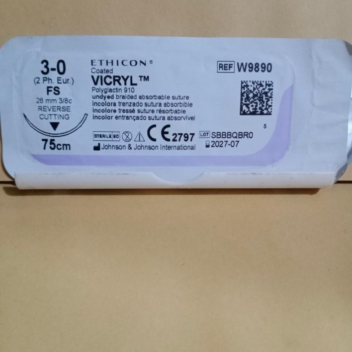 Jual VICRYL 3/0 reverse cutting W9890 ( PGA absorbable) | Shopee Indonesia