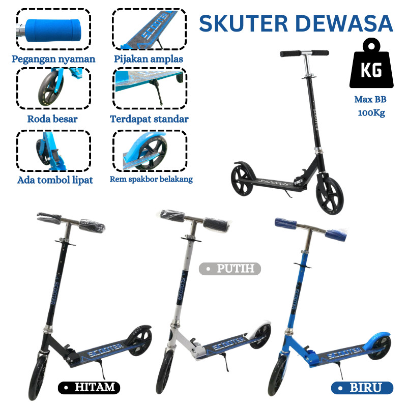 Jual Skuter Roda Dua / Scooter Otoped Bisa Lipat Scooter Max Beban 100 ...