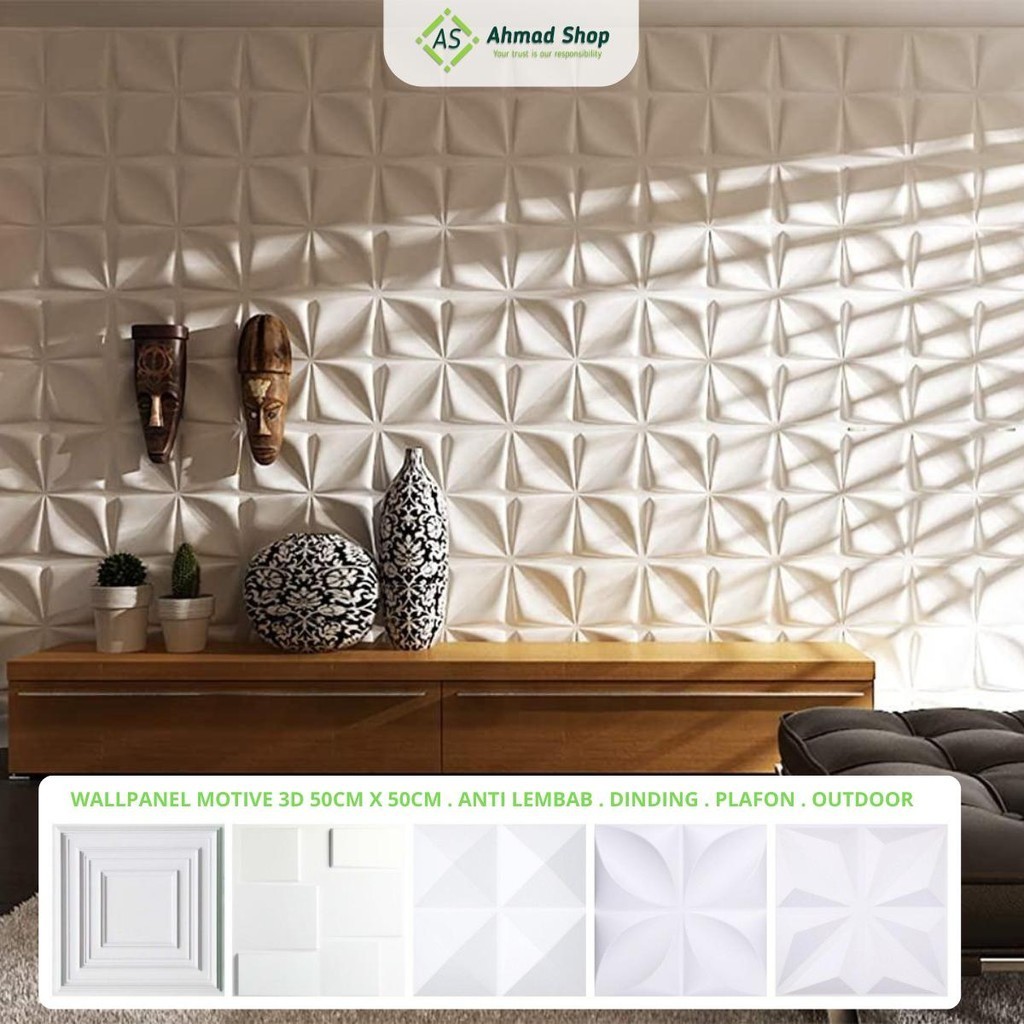 Jual [12 Motif] 3D Wallpanel Dinding PVC 50x50 cm Solid Wallpaper ...
