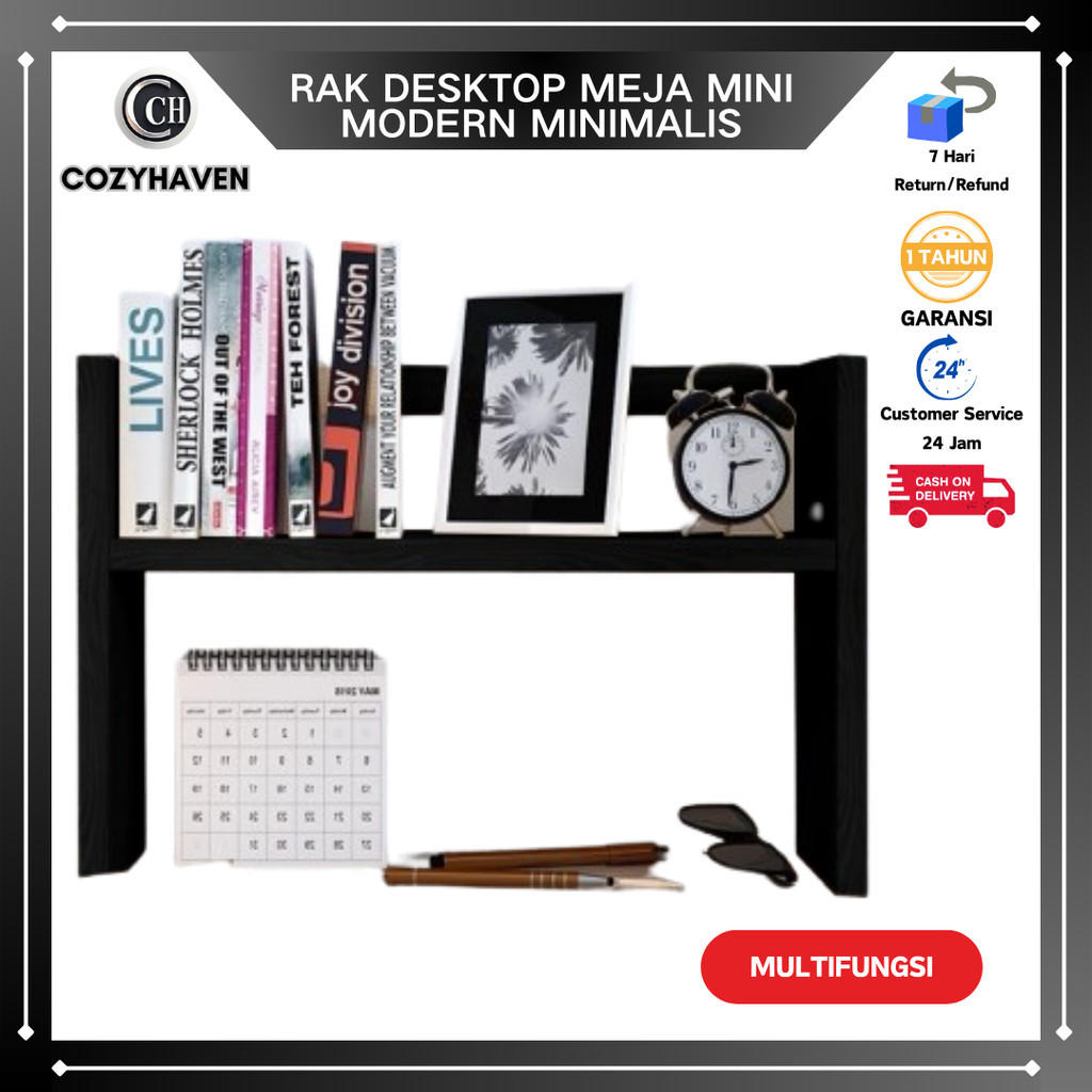 Jual COZYHAVEN- Rak Desktop Meja Kecil Modern Minimalis Hitam & Putih ...