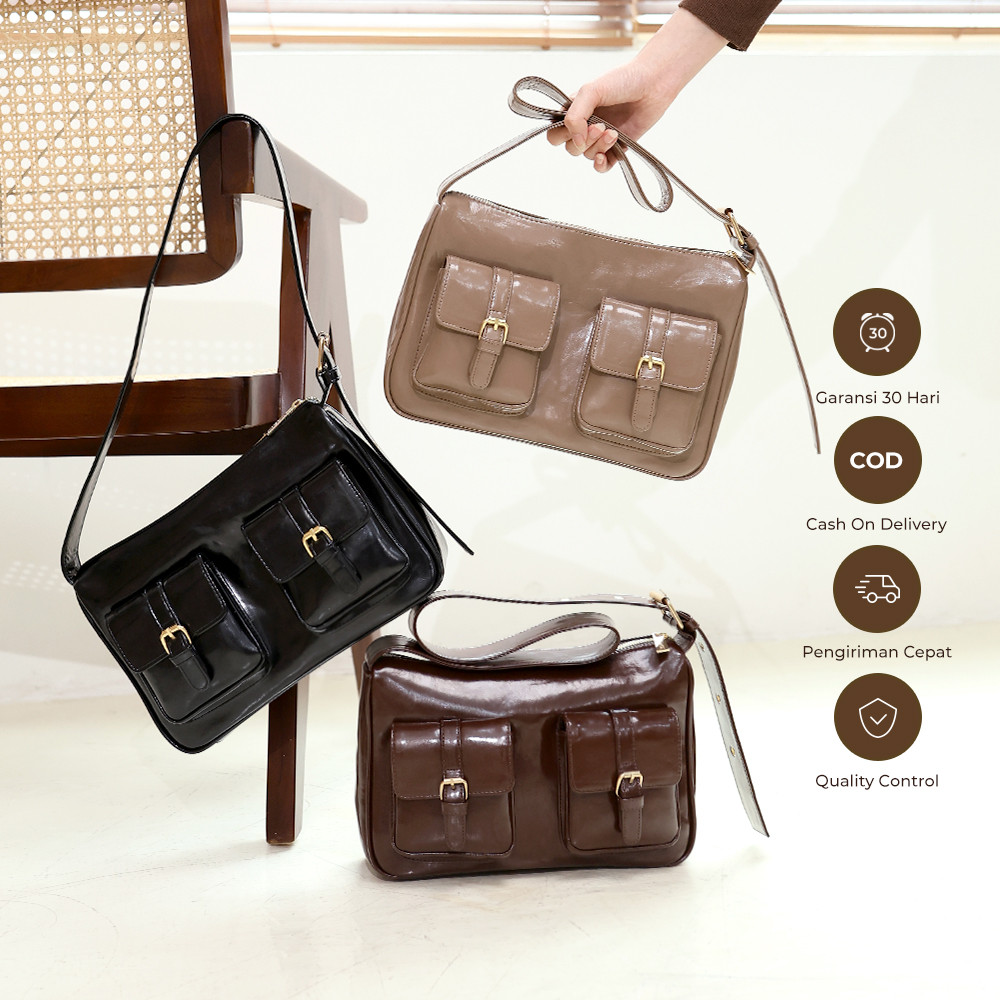 Jual WINOD - Zia Shoulder Bag Tas Wanita Bahu Tas Pocket Shoulder Daily ...