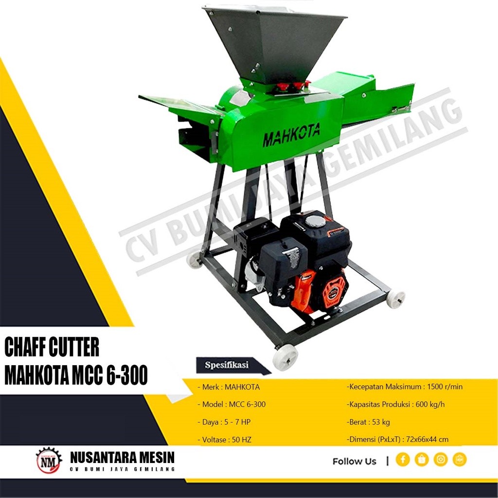 Jual MESIN PENCACAH RUMPUT & RANTING MAHKOTA MCC 6-300 | Shopee Indonesia