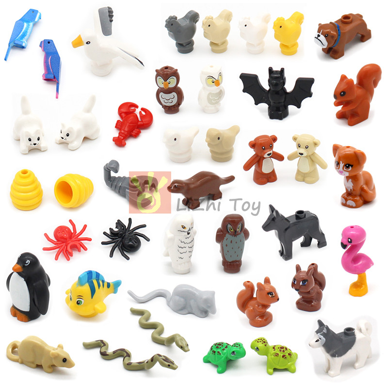 Jual MOC Animal Figure Brick Building Blocks Pet Zoo Dog Penguin Cat ...