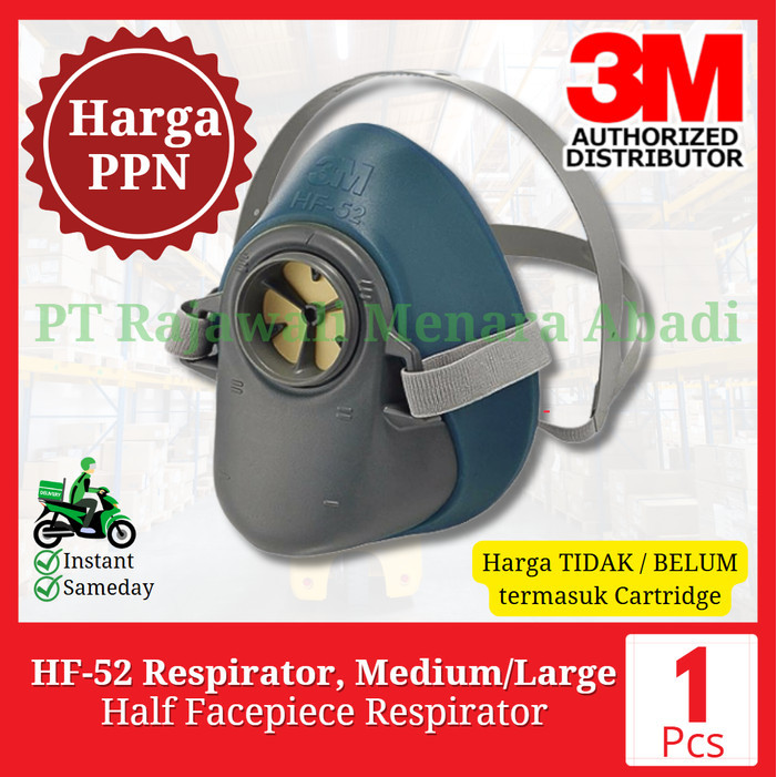 Jual 3M Masker HF-52 Single Cartridge Half Facepiece Respirator, Size ...