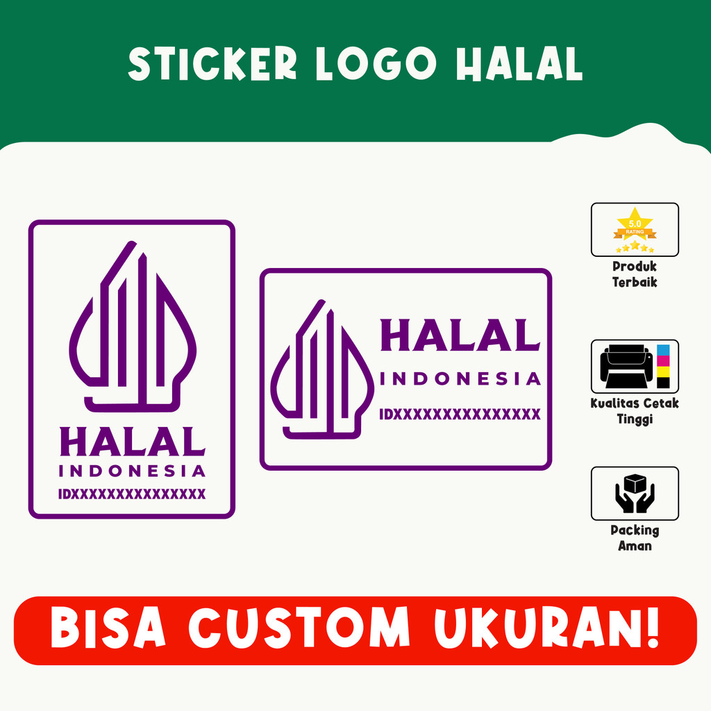 Jual Sticker LOGO HALAL Indonesia – Bahan Vinyl Premium, Anti Air ...