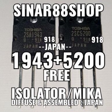 Jual HARGA 1 SET/PASANG TR TRANSISTOR TOSHIBA 2SA1943 2SC5200 1943 5200 FINAL ASLI ORI 2SA 2SC ...
