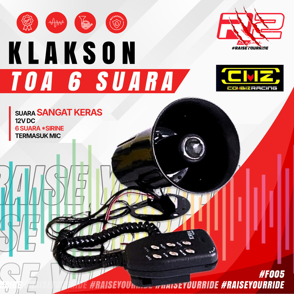 Jual CMZ Racing Klakson Toa 6 Suara untuk Touring: AMBULANCE, POLICE ...
