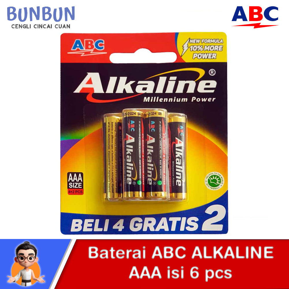 Jual Baterai ABC Alkaline AAA / A3 isi 6 | Shopee Indonesia