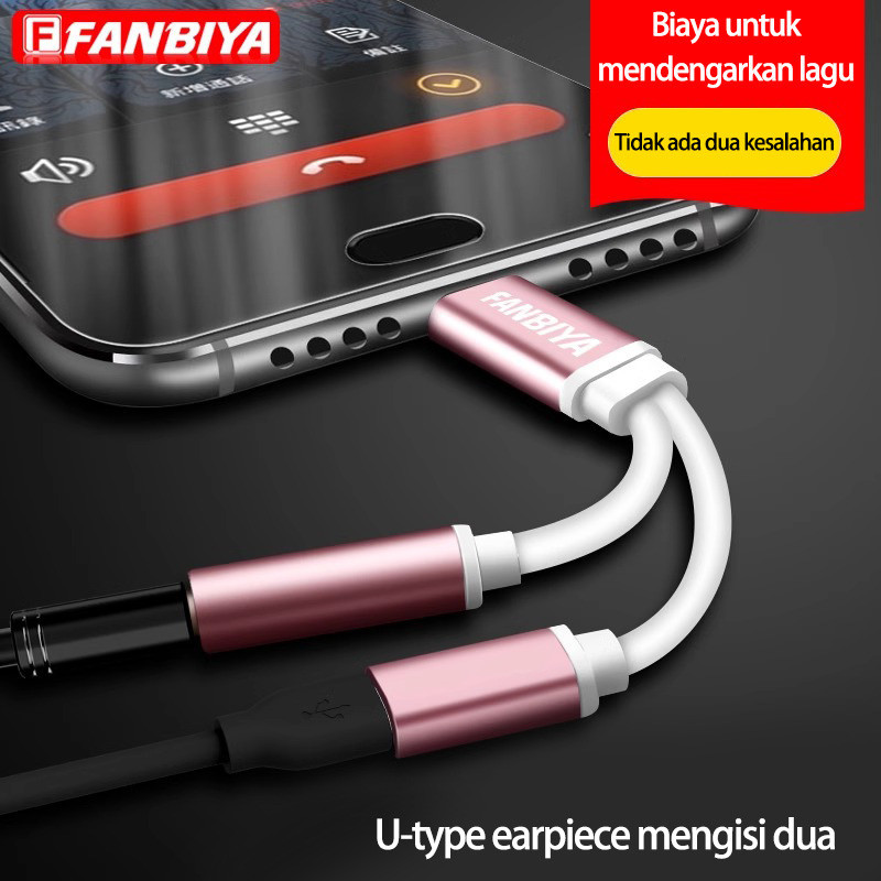 Jual Otg Kabel Sambungan Spilitter Tipe C Ke Headset / Adapter Kabel ...