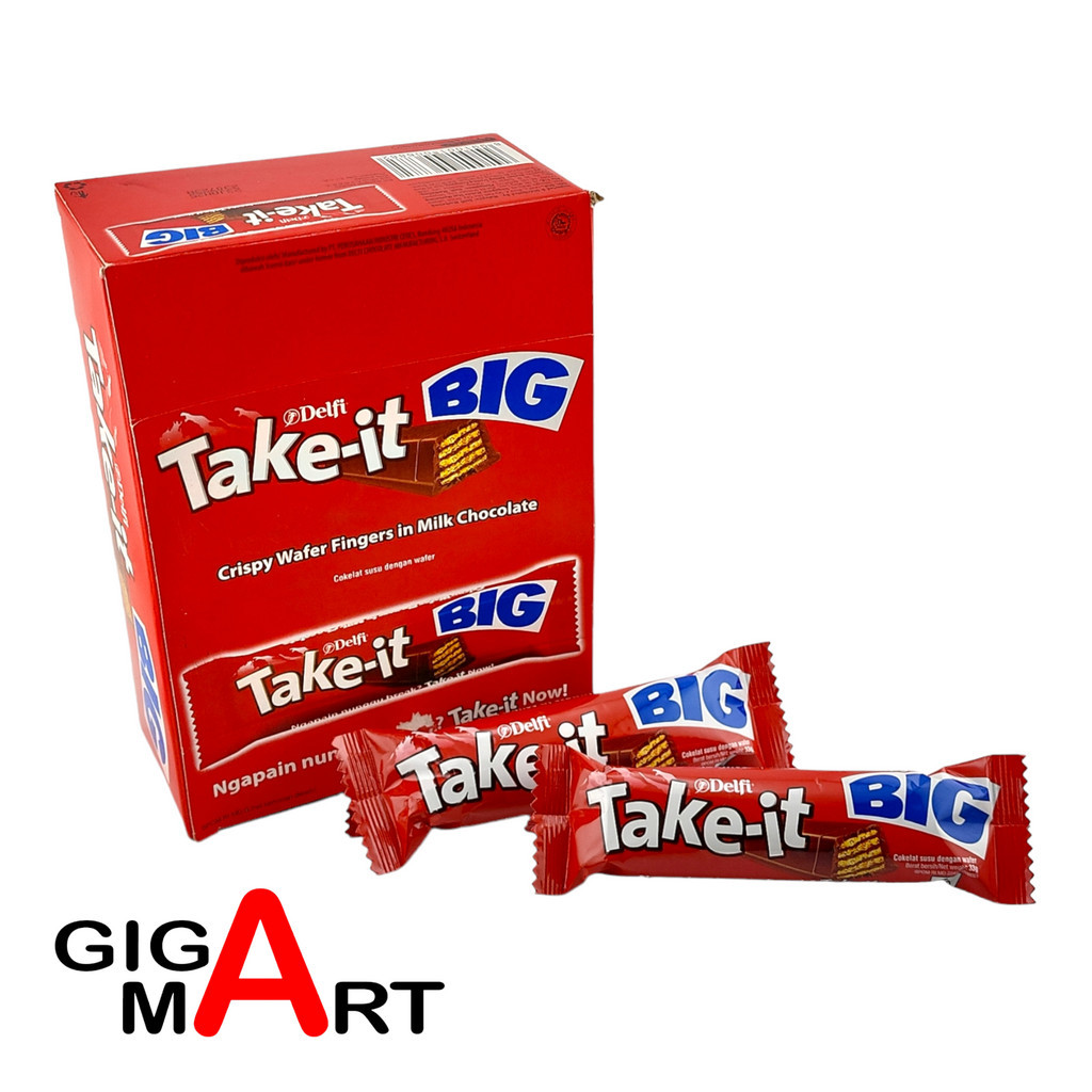 Jual Delfi Take it BIG BAR Milk Chocolate Wafer BOX - Netto 20 Bks x 33 ...