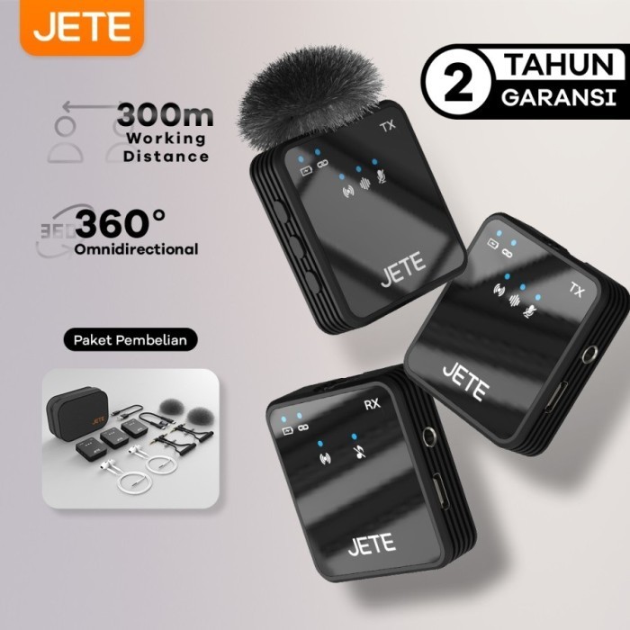 Jual JETE MX1 Mic Wireless Microphone Dual Channel Mic Clip On 2in1 ...