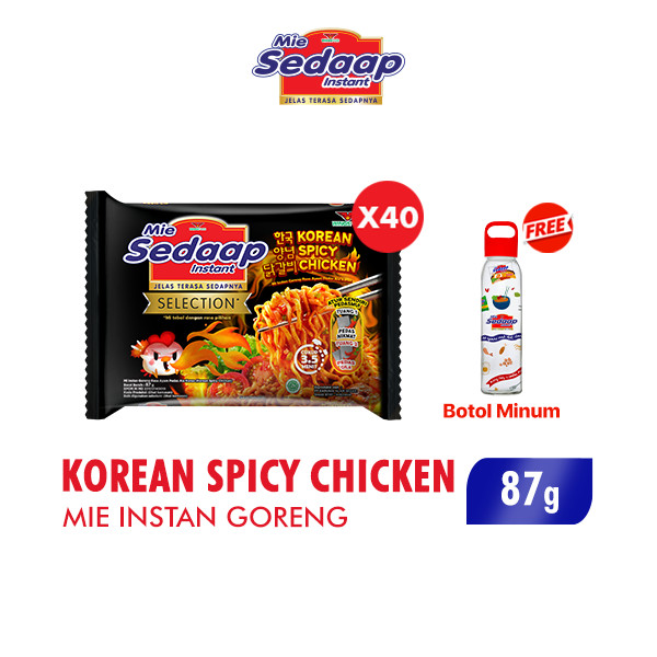 Jual Sedaap Mie Instan Korean Spicy Chicken Bag 87 gr x40 Free Botol ...