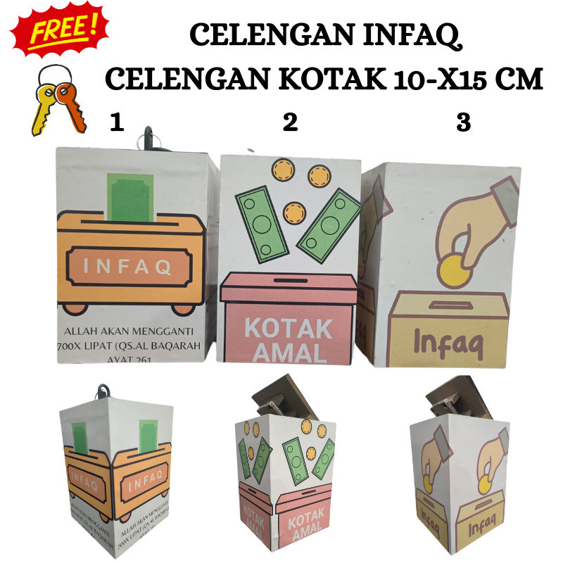 Jual KOTAK AMAL INFAQ MASJID + KUNCI CELENGAN TARGET UKURAN SEDANG ...