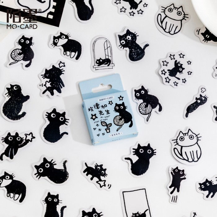 Jual Sticker Kucing BLACK CAT Isi 46 Lembar Deco Stiker Lucu Journal ...