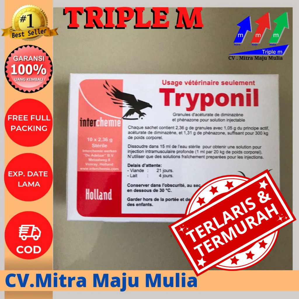 Jual TRYPONIL MMM 1 Sachet - Obat Surra Babesiosis Theileriosis Hewan ...