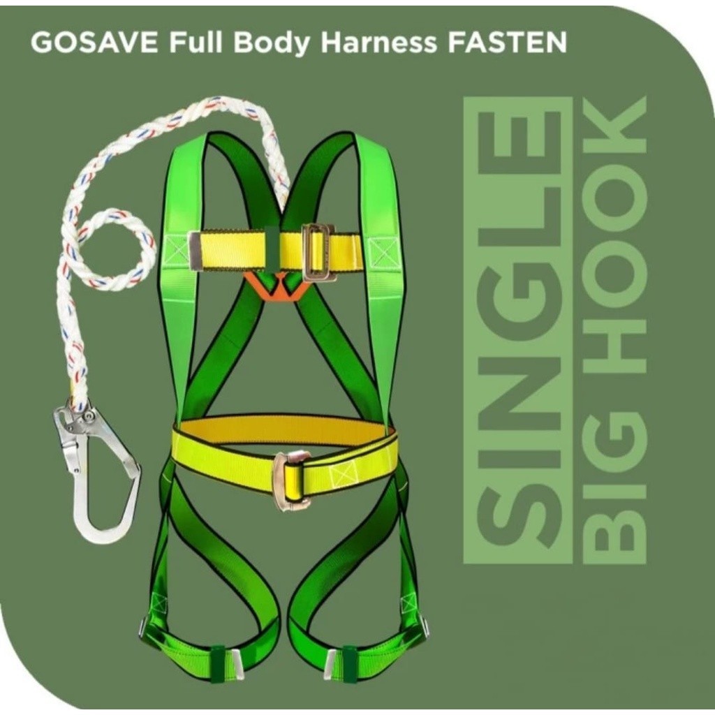 Jual Full Body Harness Single Big Hook FASTEN Plus Tali Dada Safety ...