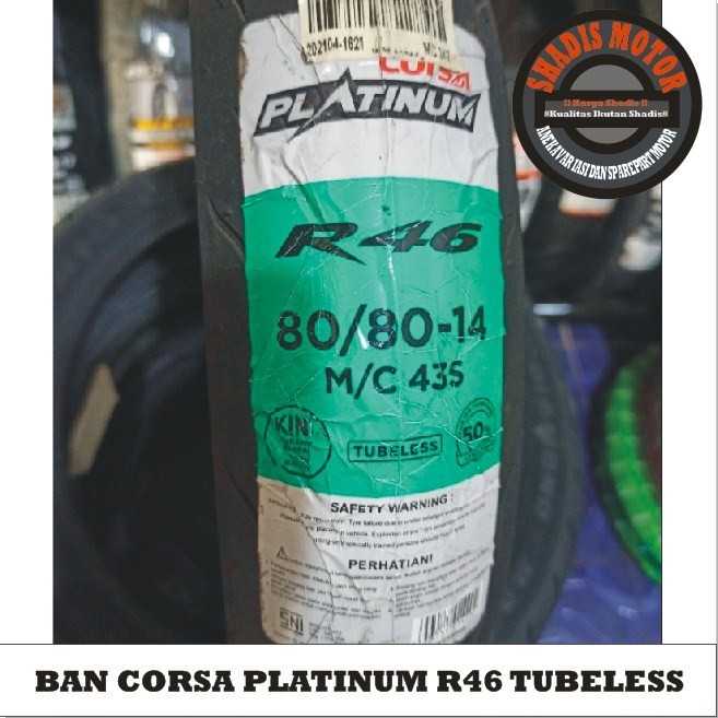 Jual Ban Motor Merk Corsa Tubeless Tipe R46 Ukuran 80/80 Ring 14 Ban ...