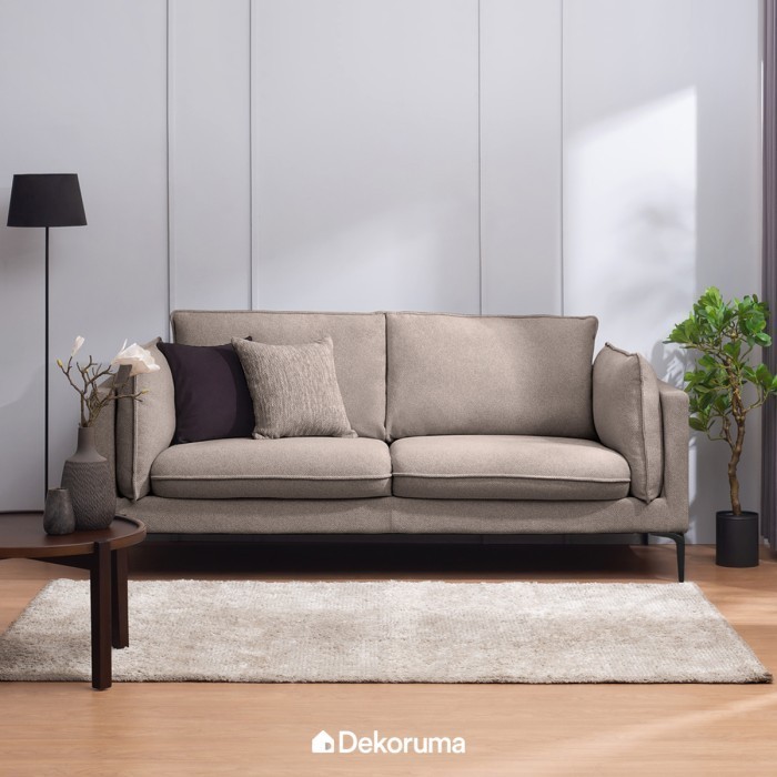 Jual Dekoruma LUCAS Sofa 3 Dudukan Cokelat Muda / Sofa 3 Seater ...