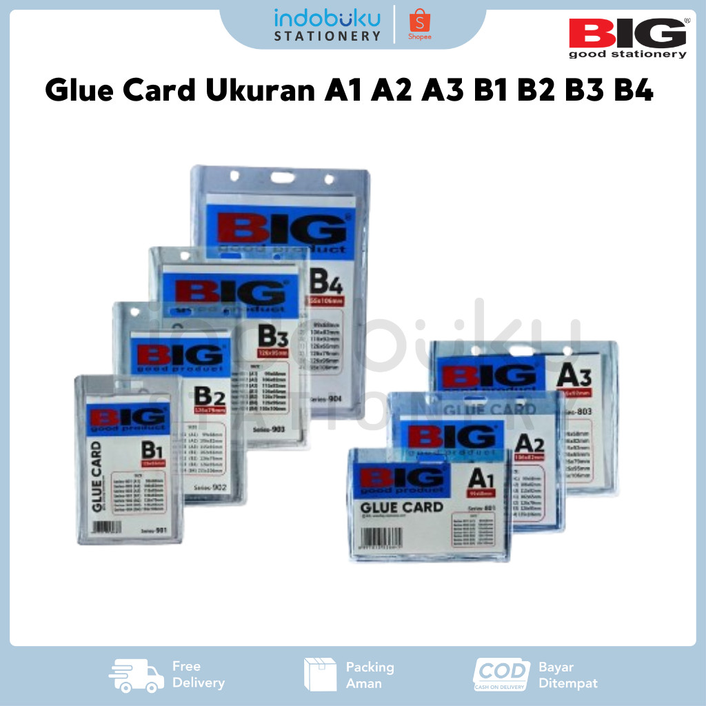 Jual ID Card Mika BIG Glue Card Ukuran A1 A2 A3 B1 B2 B3 B4 (1 Pack Isi 20pcs) | Shopee Indonesia