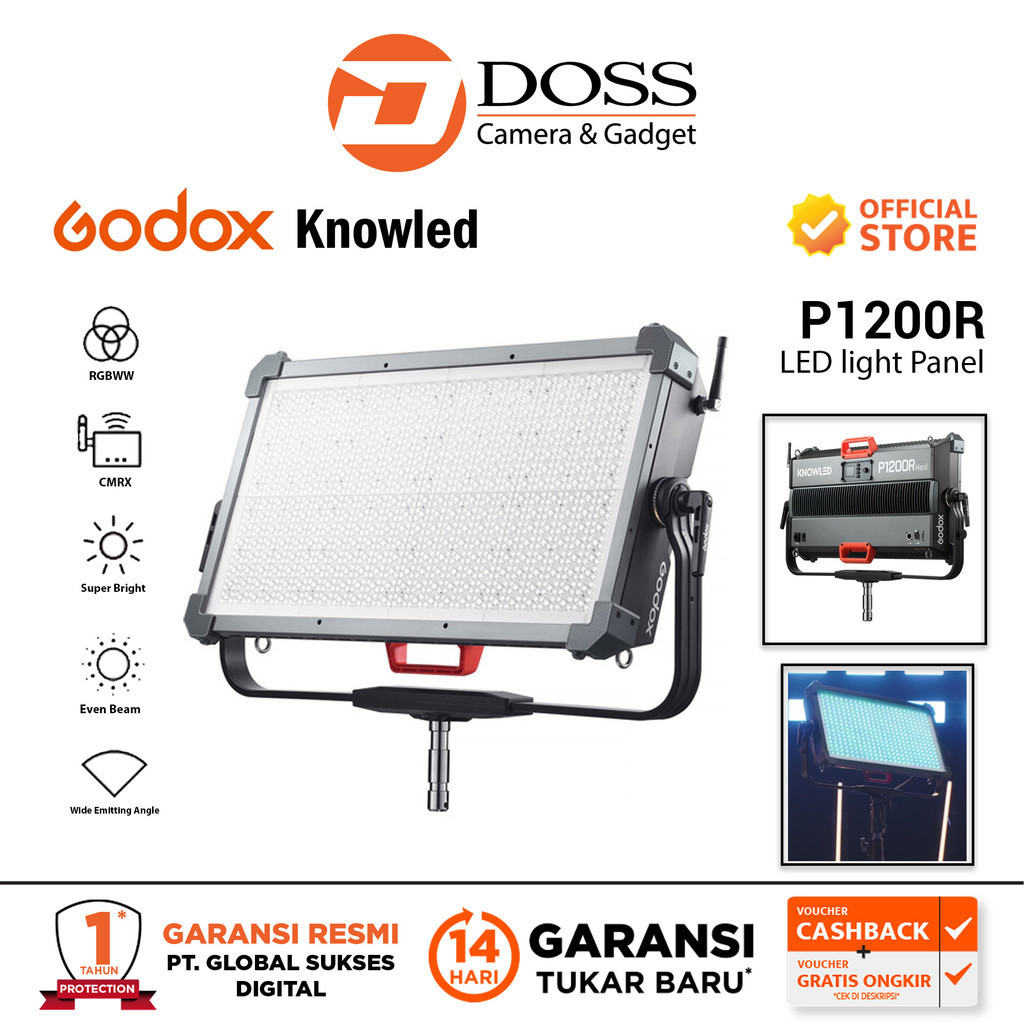 Jual Godox Knowled P1200R Hard RGB LED light Panel P 1200R | Shopee Indonesia