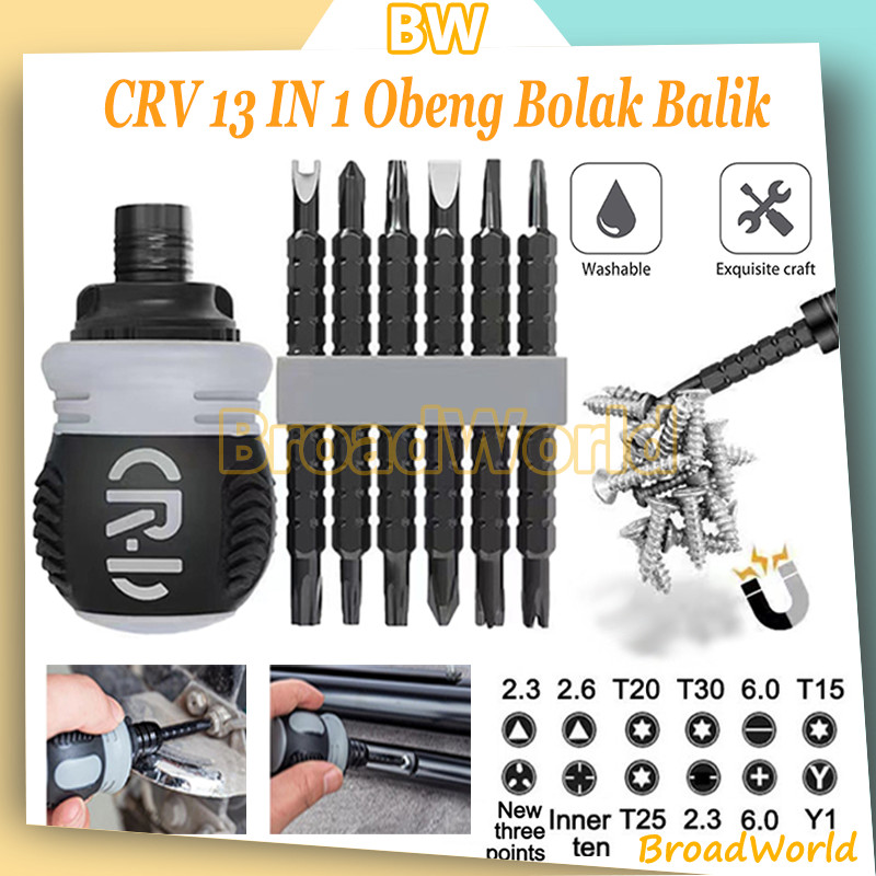 Jual CRV Set 13in1 /Trek Karet Dua Arah Screwdriver Multifunction/Obeng ...