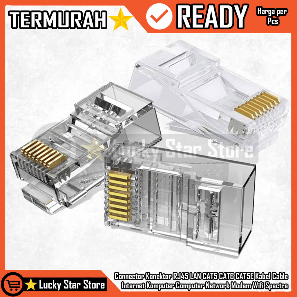 Jual Connector Konektor RJ45 Spectra LAN Cable Kabel Komputer Internet ...