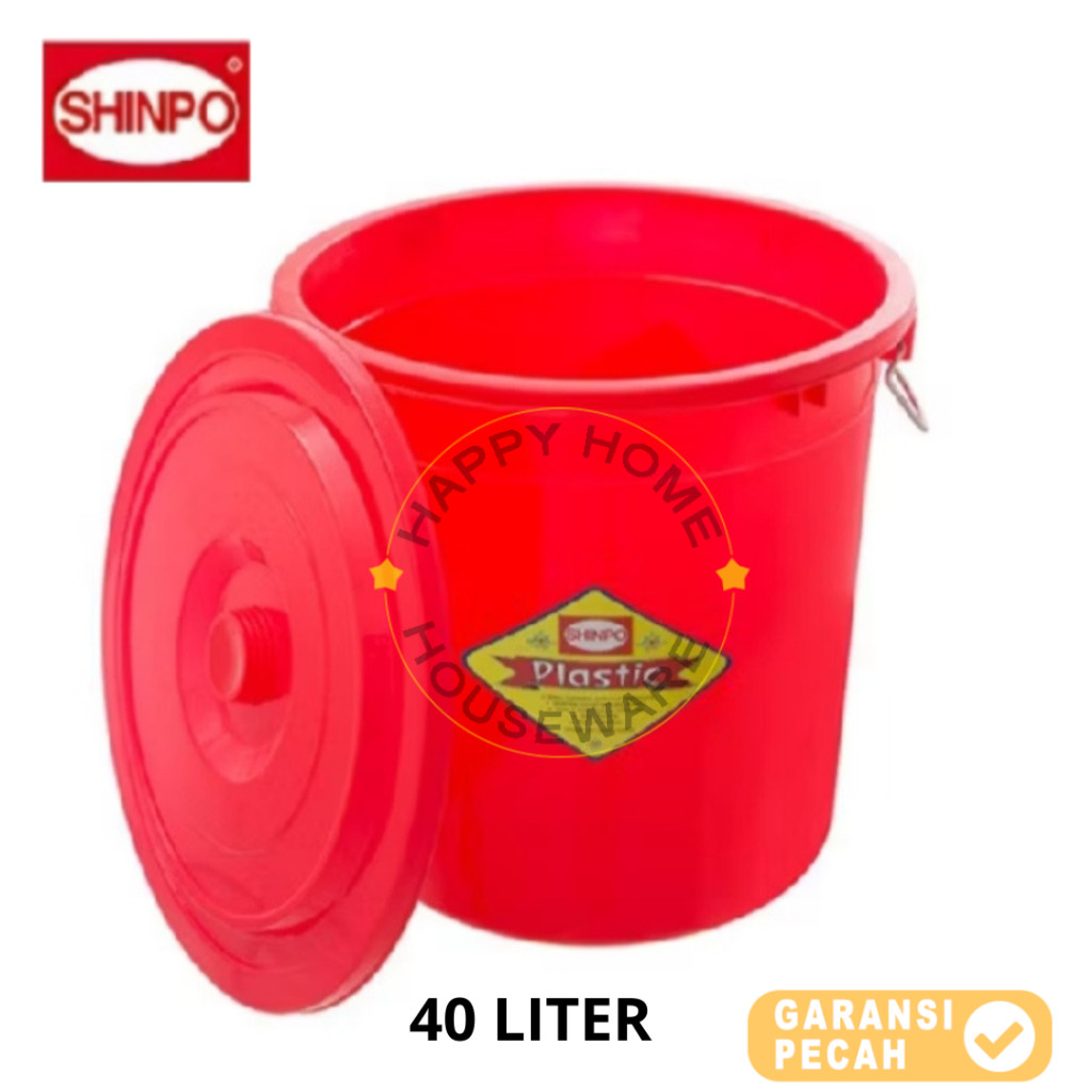 Jual SHINPO Ember Plastik Standard + Tutup Anti Pecah / Ember Penampung Air 30,40,50 Liter ...