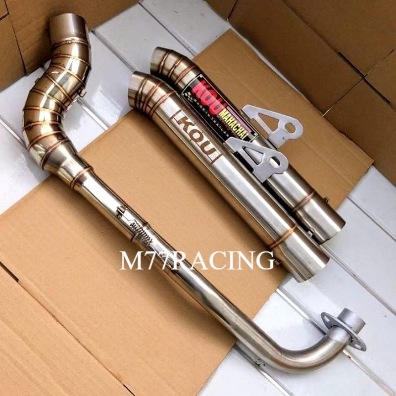 Jual Exhaust SUPER OPEN/ KOU MAHACAI 1 set big elbow higmount for wave ...
