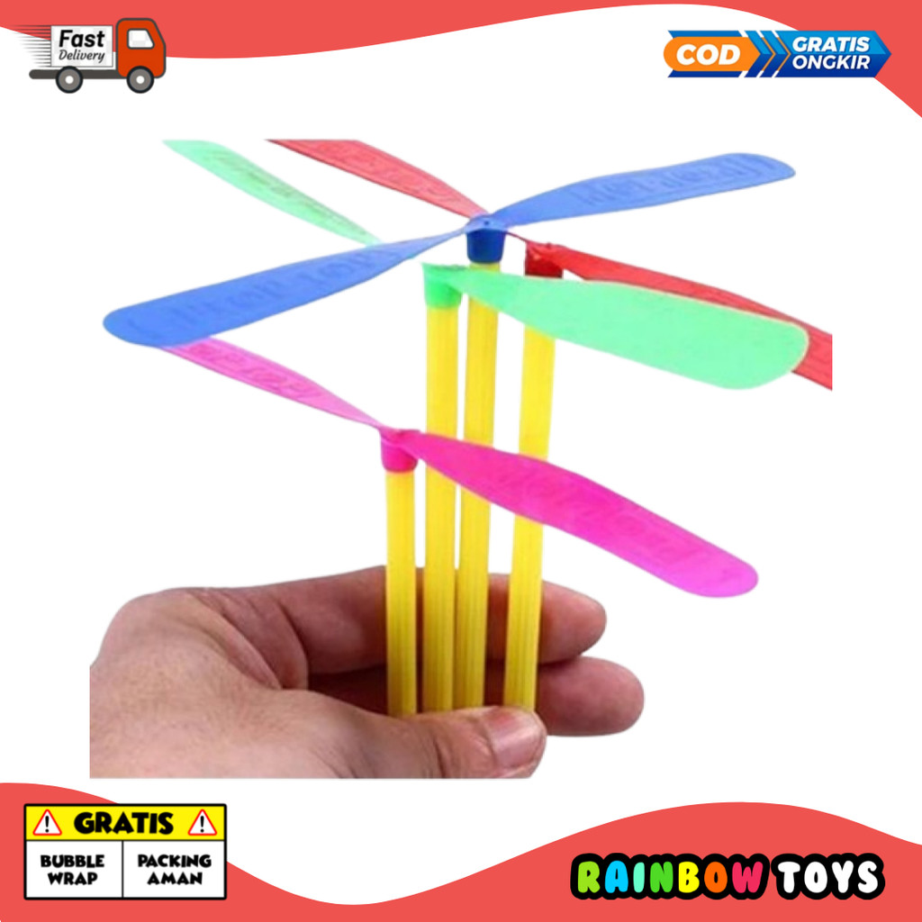 Jual Mainan Anak Tradisional Baling Baling Terbang Putar Tangan Aneka ...
