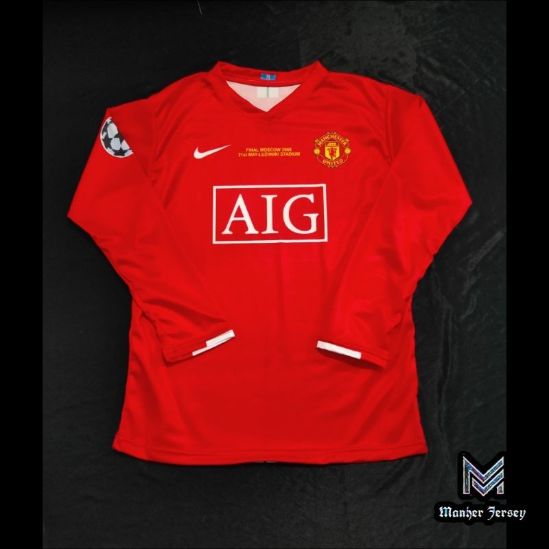 Jual Jersey MU Manchester 2008 Final UCL Full Printing Custom | Shopee ...