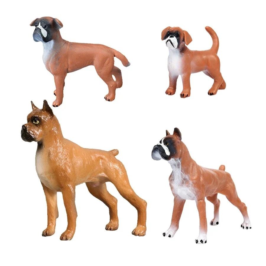 Jual Simulation Plastic Animal Figurine Cute Pet Dog German Boxer ...