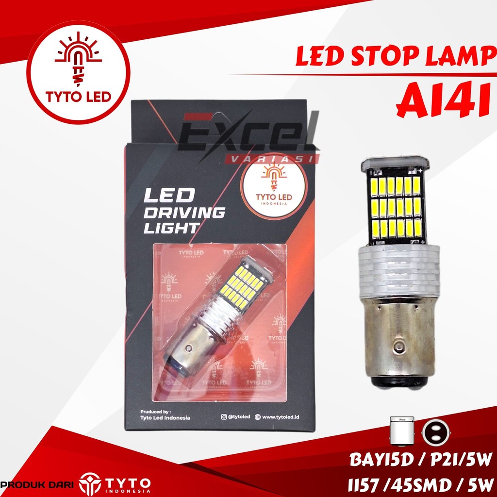 Jual LAMPU TYTO A141 LED STOP LAMP MOTOR BAY15D 1157 PY21/5W 5WATT ...