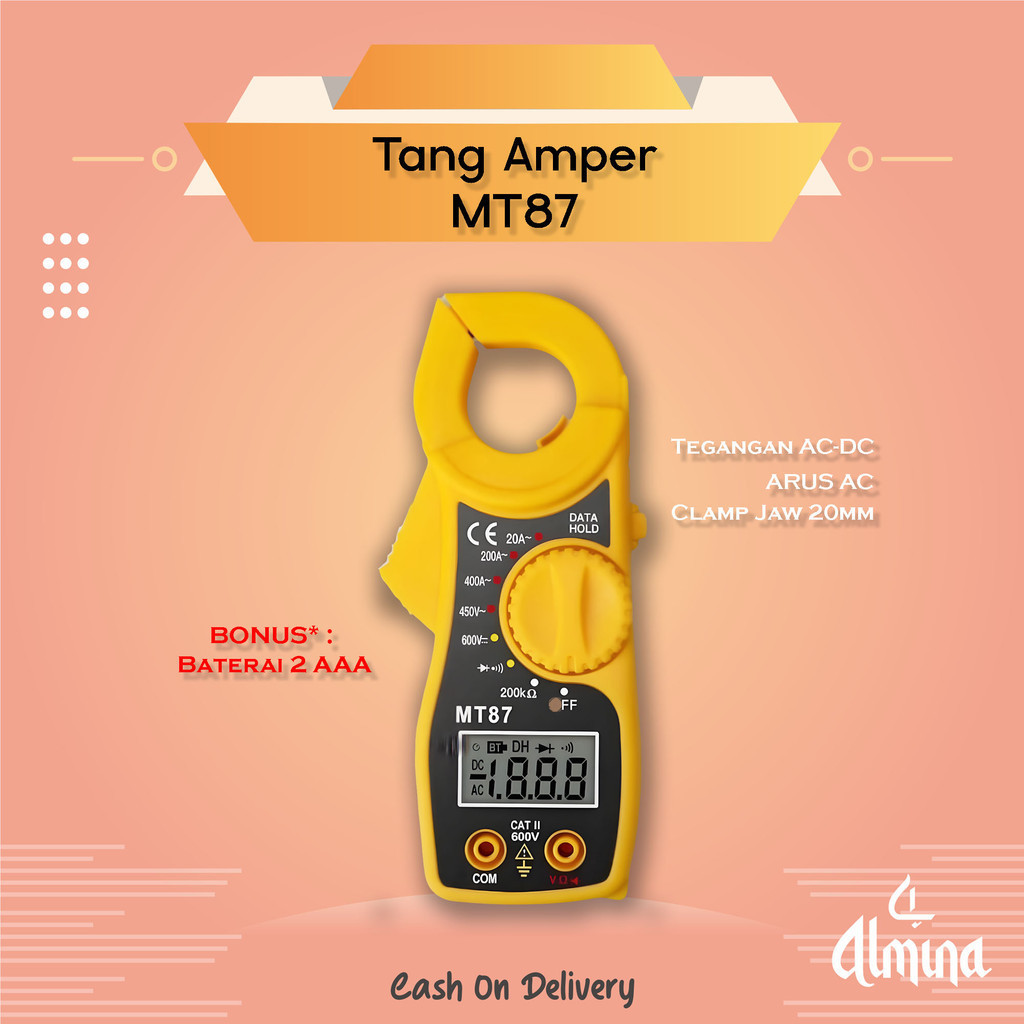 Jual Digital Clamp Meter MT87 Tang Ampere Multimeter MT-87 Kabel Tester ...