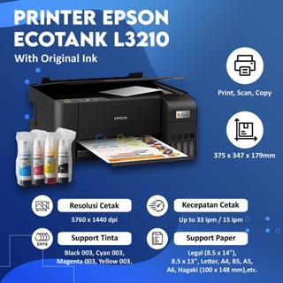 Jual Printer Epson EcoTank L3210 All-In-One Ink Tank L-3210 Print Scan Copy With Tinta 003 ...