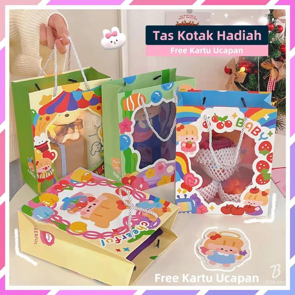 Jual Tas kotak kado kartun lucu/tas kemasan kado liburan (untuk ...