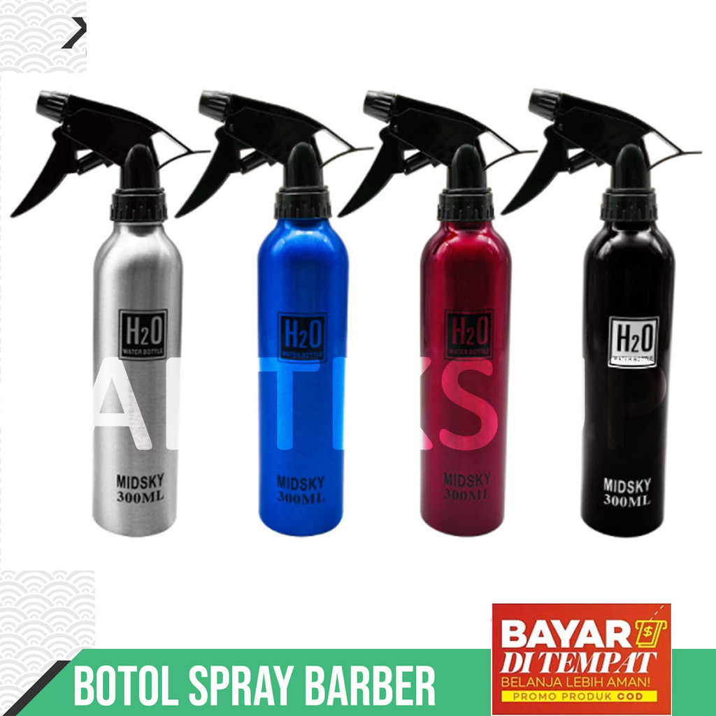 Jual Water Sprayer Botol Sprayer Barbershop Salon Alumunium 300ml H2O ...