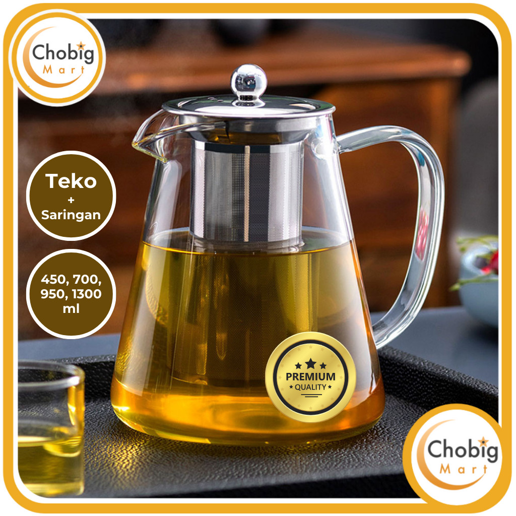 Jual CHOBIG Teko Poci Teh Kaca Gelas Tahan Panas dengan Saringan Glass Teapot TP-760/761 ...