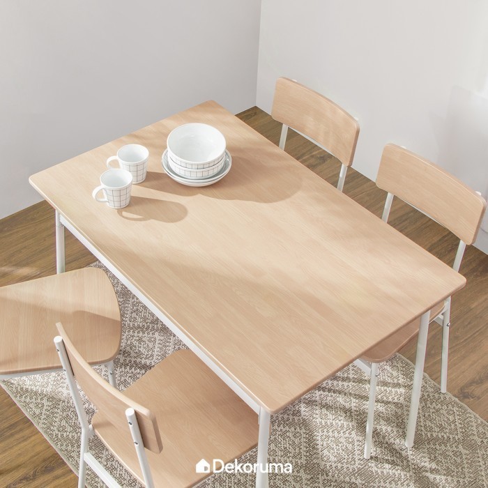 Jual Dekoruma TOSHI Set Meja Makan dengan 4 Kursi Walnut Putih | Shopee ...