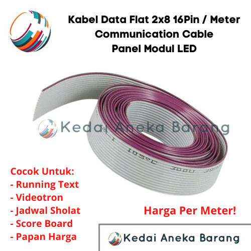 Jual Kabel Cable Data Flat 16P 16Pin IDC Running Text Videotron per ...