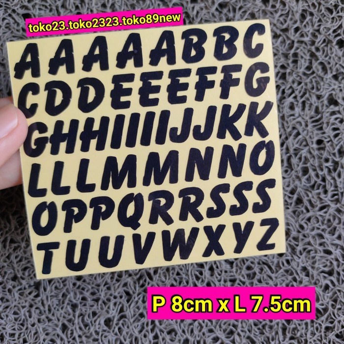 Jual huruf alfabet abc CUTTING STICKER abjad stiker cutting motor mobil ...