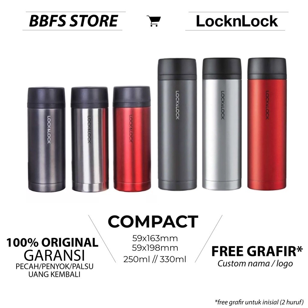 Jual LOCKNLOCK Exclusive New Compact Tumbler 250ml 330ml / Botol Minum ...
