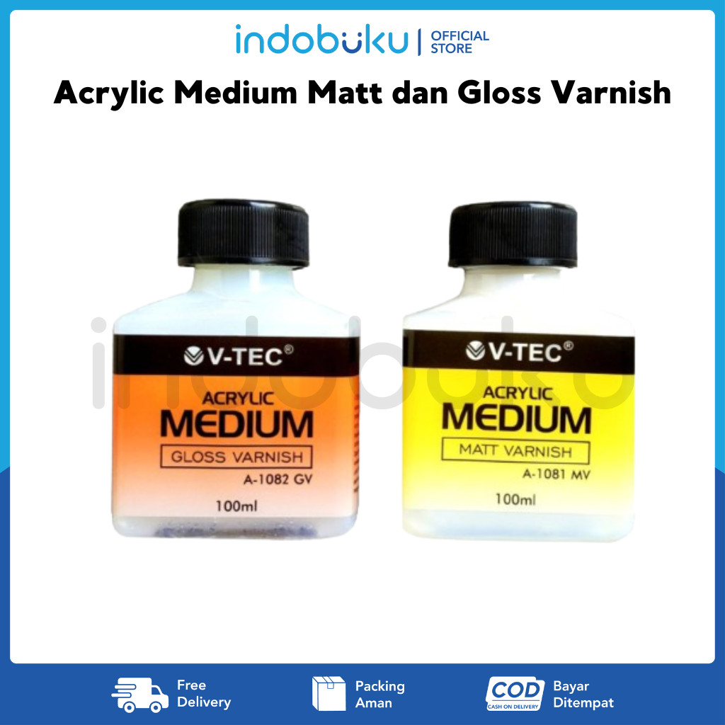Jual Acrylic Medium 100ML V-Tec Matt dan Gloss Varnish | Shopee Indonesia